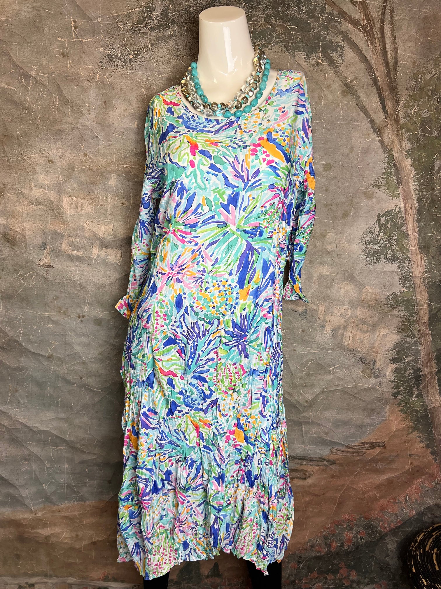 25317 Crushed Sharkbite Dress-Blue Mix – Absolutely Abigail's