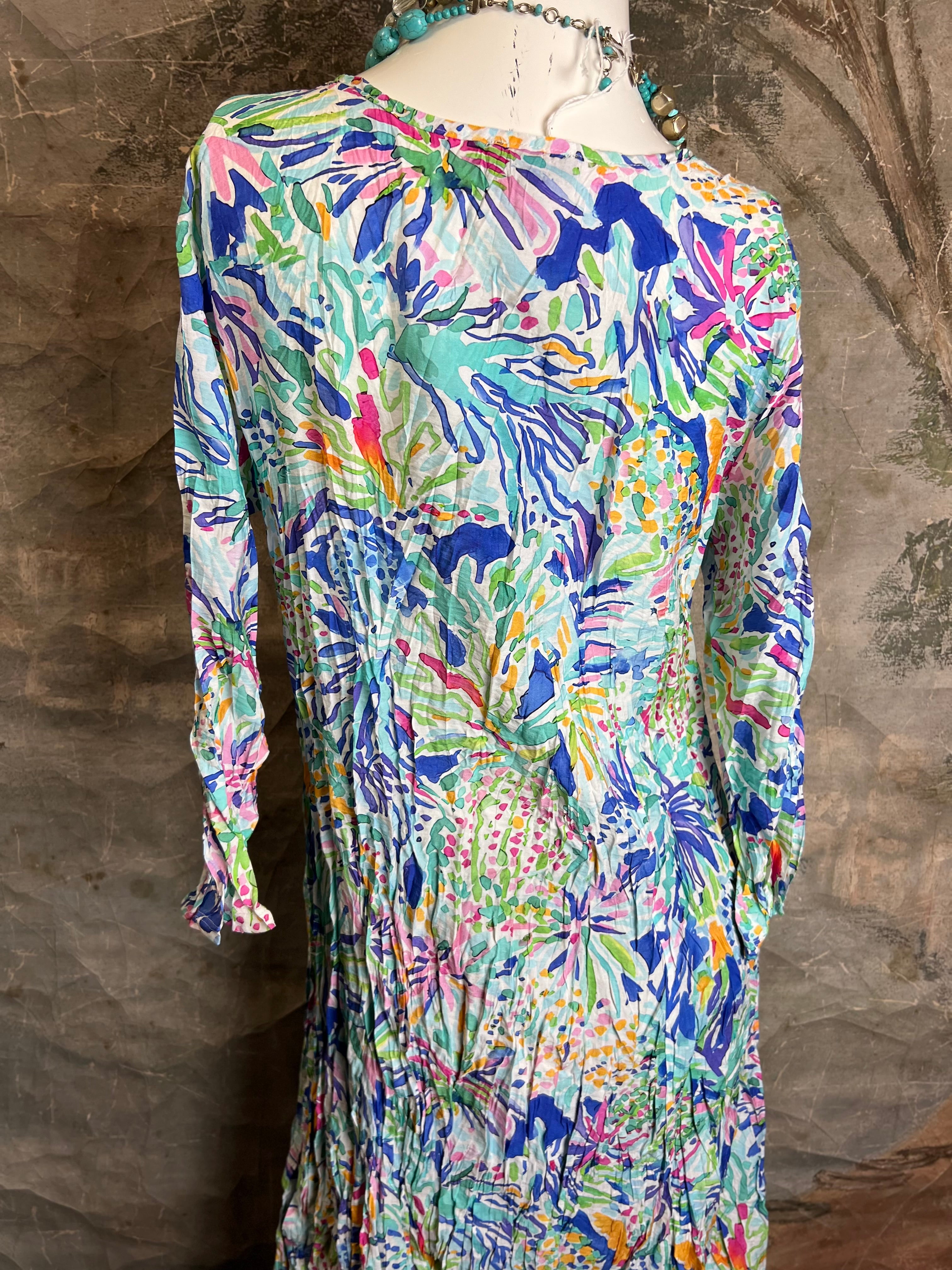 25317 Crushed Sharkbite Dress-Blue Mix – Absolutely Abigail's