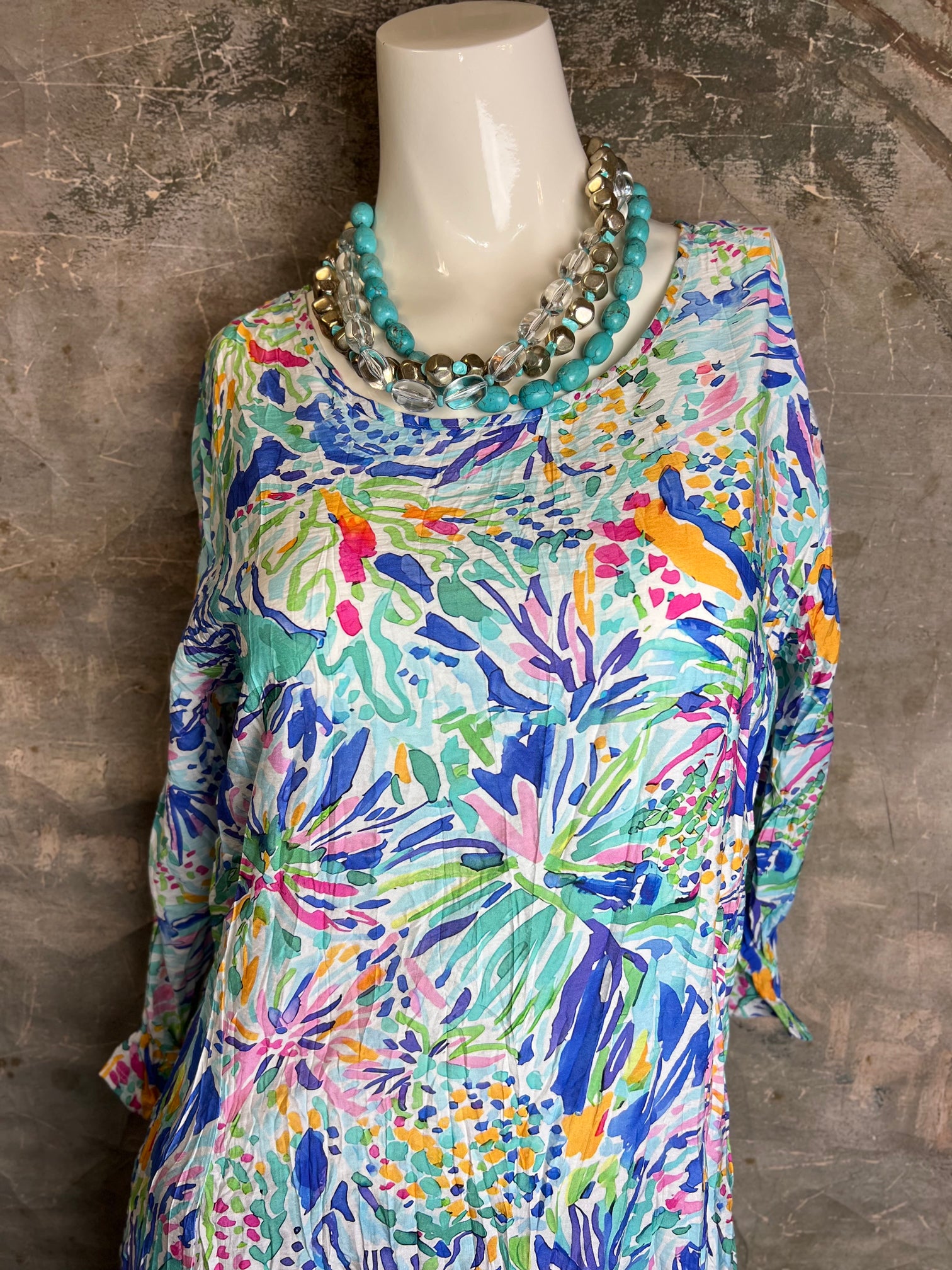 25317 Crushed Sharkbite Dress-Blue Mix – Absolutely Abigail's