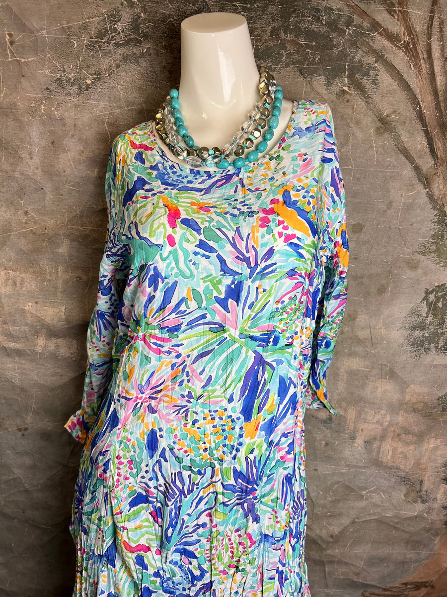 25317 Crushed Sharkbite Dress-Blue Mix – Absolutely Abigail's