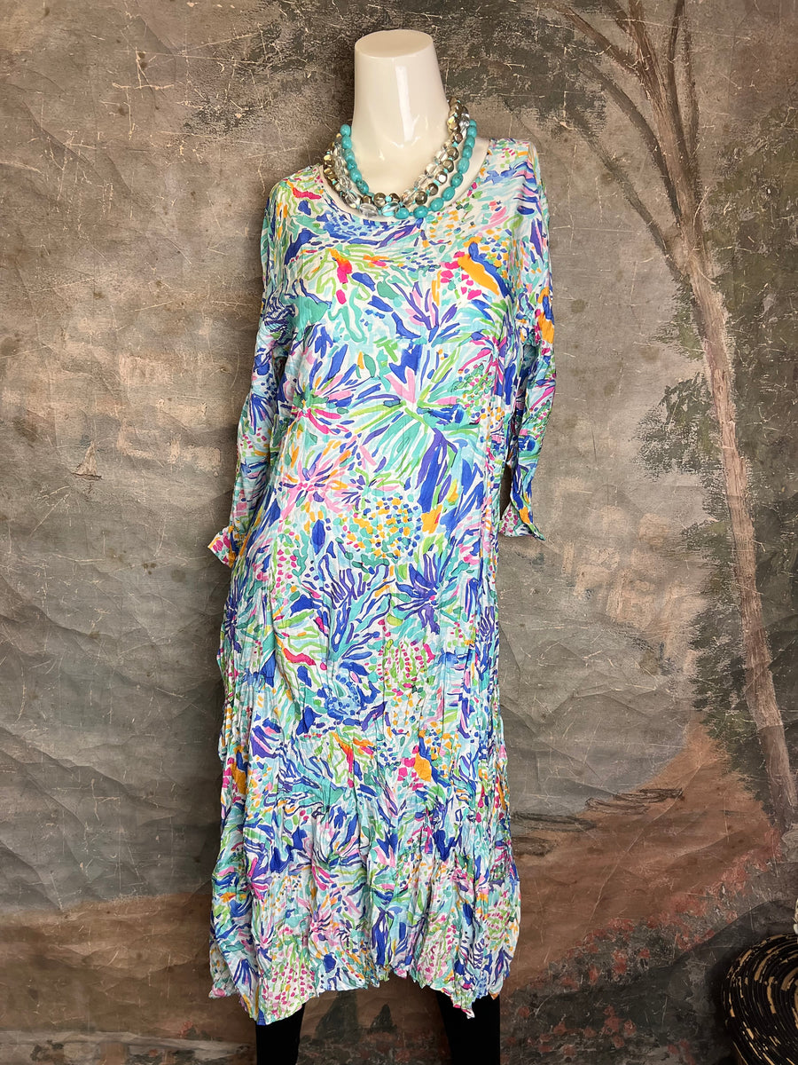 25317 Crushed Sharkbite Dress-Blue Mix – Absolutely Abigail's