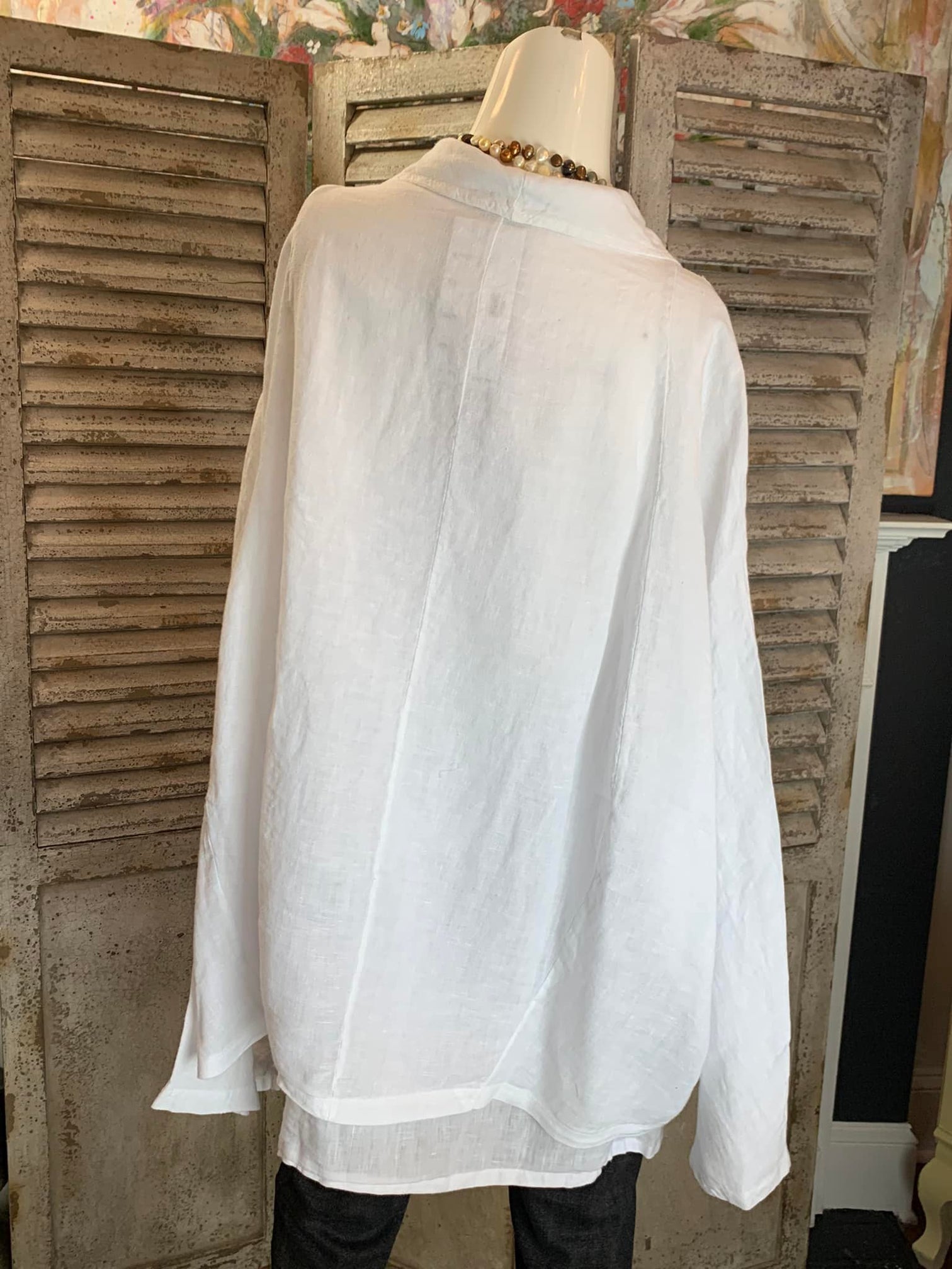 91417-22 Linen Blazer Topper-White – Absolutely Abigail's