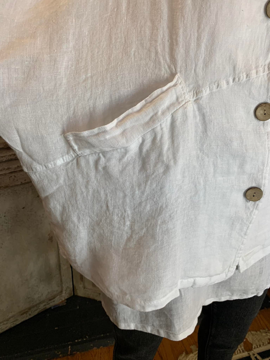 91417-22 Linen Blazer Topper-White – Absolutely Abigail's